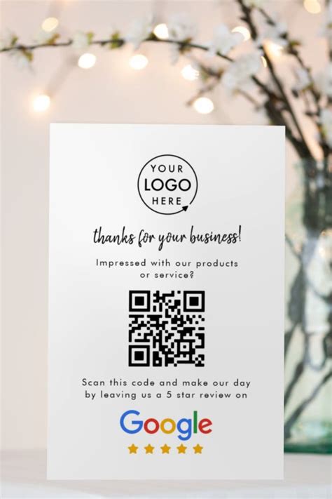 A White Card With The Words Thank You For Your Business And Qr Code On It