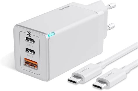 Baseus Cargador USB C GAN III 65W USB Multiple Cargador rápido PD 3 0