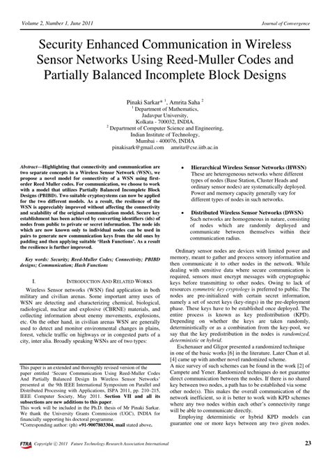 pdf secure communication using reed muller codes and partially balanced design in wireless