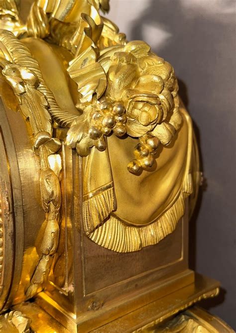 Proantic Importante Pendule De Style Louis XVI En Marbre Rouge Griott