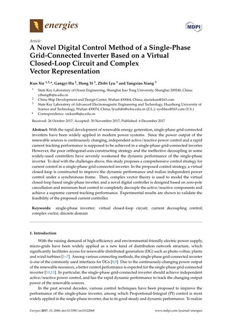 pdf a novel digital control method of a single phase grid connected inverter based on a
