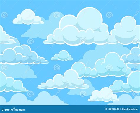 Fundo Sem Emenda Das Nuvens Dos Desenhos Animados Teste Padr O O