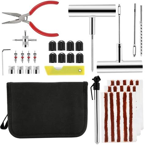 46 Pièces Kit de Réparation Pneu Voiture Holres Kit de Reparation avec