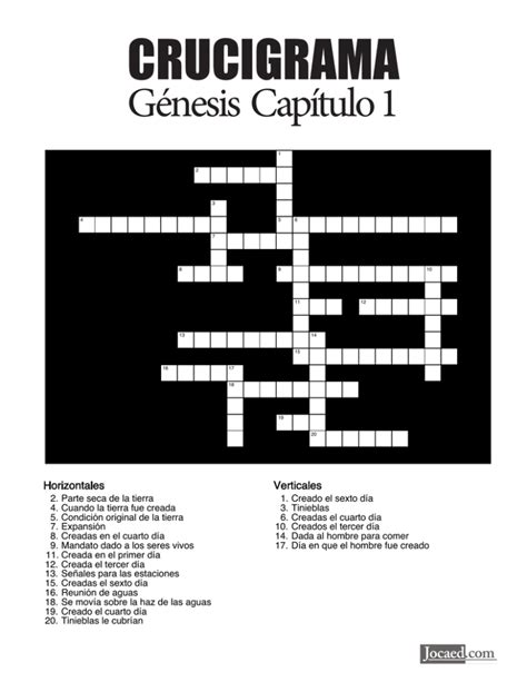 Crucigrama B Blico G Nesis Cap Tulo