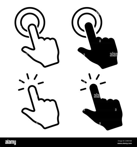 Hand Click Icon Hand Clicking Vector Stock Vector Image Art Alamy