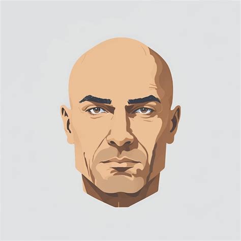 La Cara De Un Hombre Calvo En La Ilustraci N De Vector De Estilo De