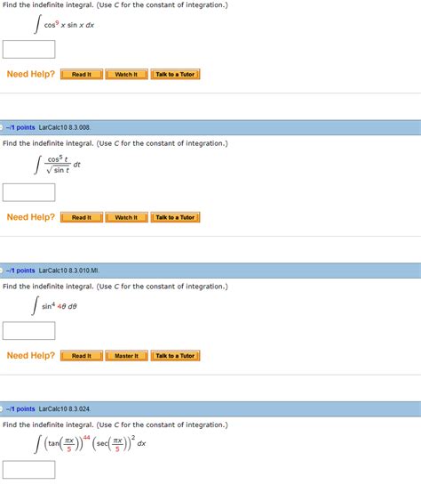 Solved Find The Indefinite Integral Use C For The Constant Chegg