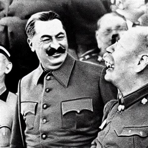 Stalin Laughing Along Hitler In A Ww 2 Photograph Stable Diffusion