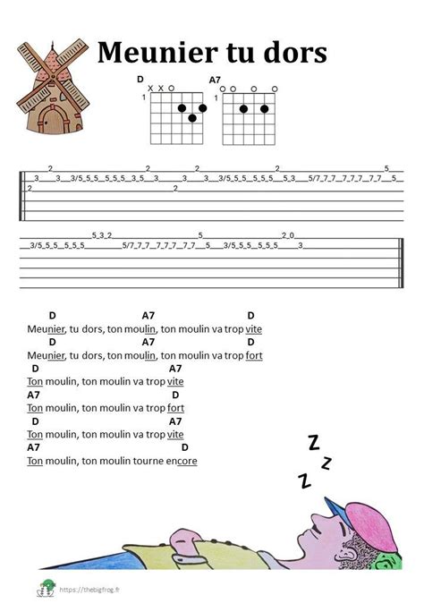 Tablature Guitare Meunier Tu Dors Artofit