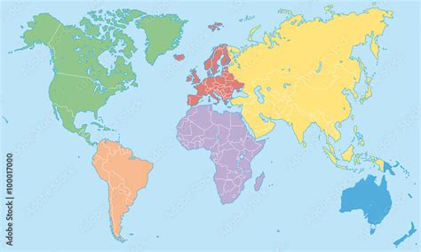 Plakat Weltkarte Kontinente 100017000 Mapa Polski Plakaty