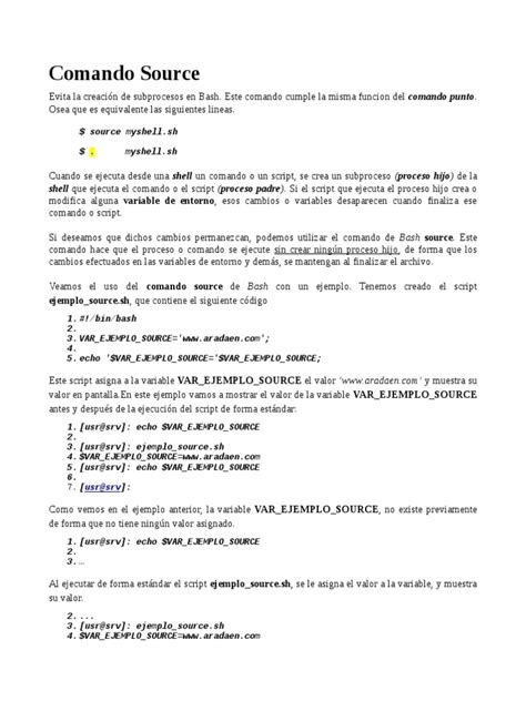 comando source pdf variable informática programación de computadoras