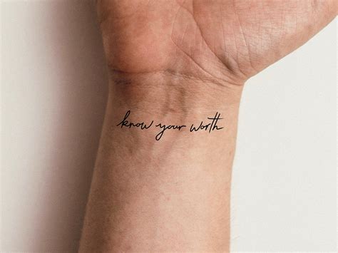 Know Your Worth Temporary Tattoo Etsy Uk