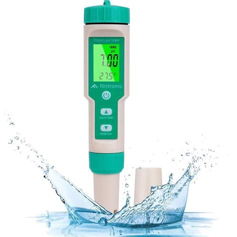 Flintronic 4 en 1Testeur PH Mètre Électronique PH Mètre avec écran LCD