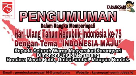 HIMBAUAN PEMASANGAN BENDERA MERAH PUTIH