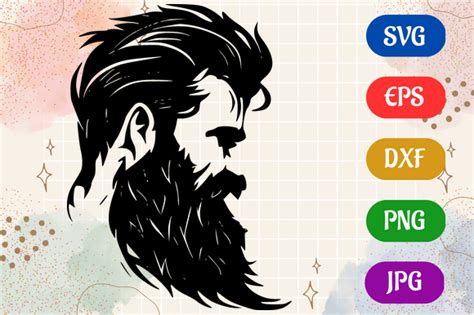 Beard Silhouette Vector SVG EPS DXF Graphic By Creative Oasis
