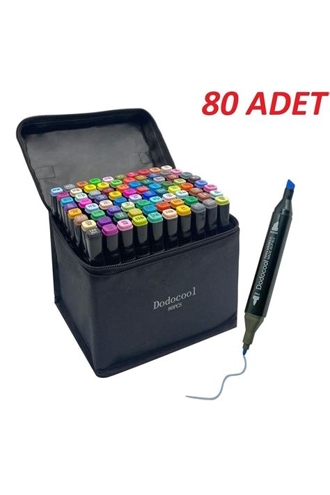 Dodocool Touch Marker Art Çift Uçlu 80 Adet Kalem Seti Çantalı Premium