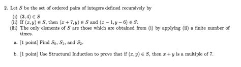 solved 2 let s be the set of ordered pairs of integers