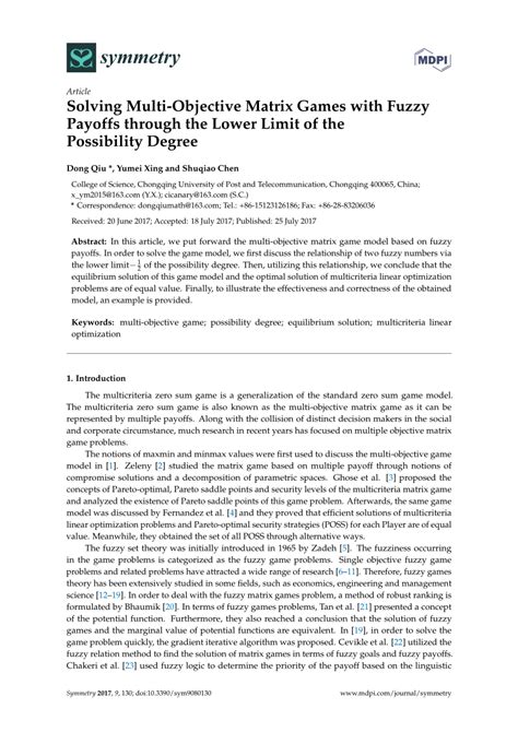 pdf solving multi objective matrix games with fuzzy payoffs through the lower limit of the