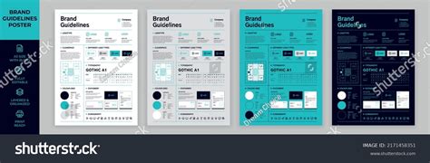 Din A3 Brand Guidelines Poster Layout Stock Vector Royalty Free