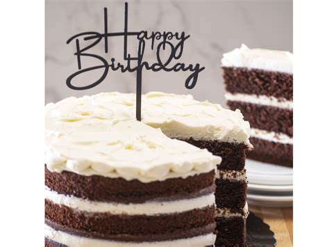 Topper Na Tort Happy Birthday Czarny 15 5 Cm 1 Szt Dobra Cena