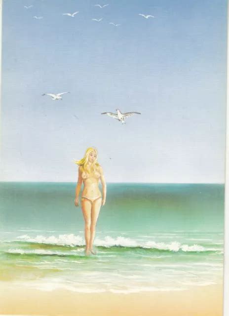 Carte Postale Ancienne Femme Nue Seins Naked Woman Tableau Painting