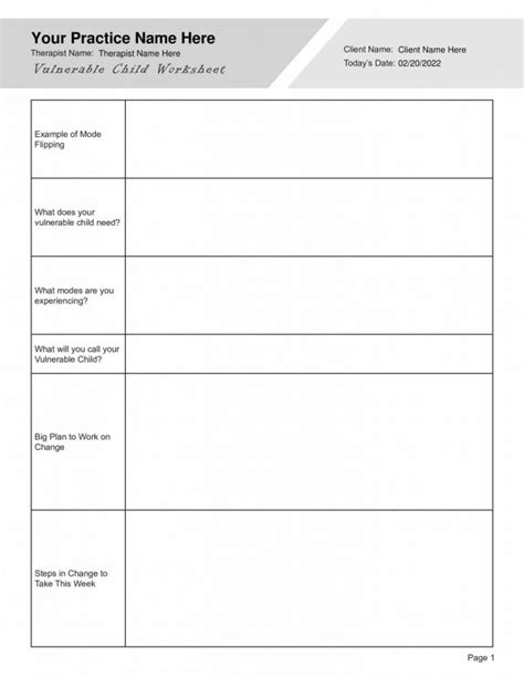 Schema Therapy Worksheets Bundle Editable Fillable Printable Pdfs