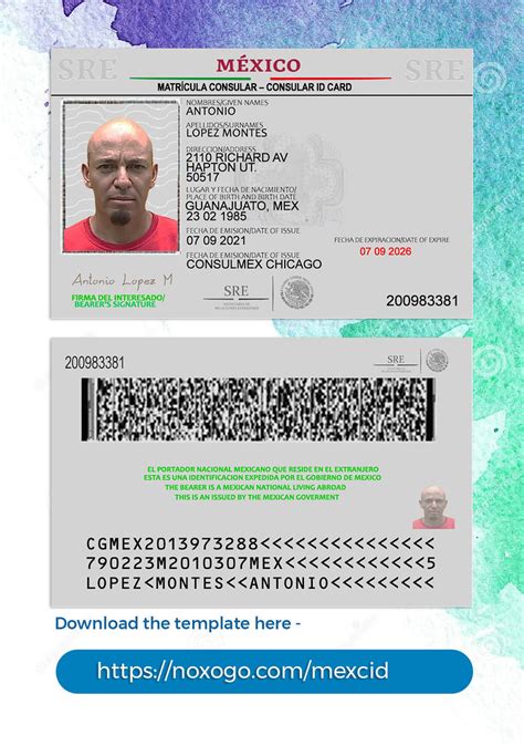 Mexican Consular ID Card Photoshop Novelty Template Flickr