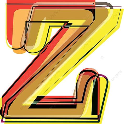 Abstract Colorful Letter Z Alphabet Rough Template Vector Alphabet