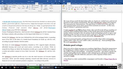 how to view two word pages side by side specialsver