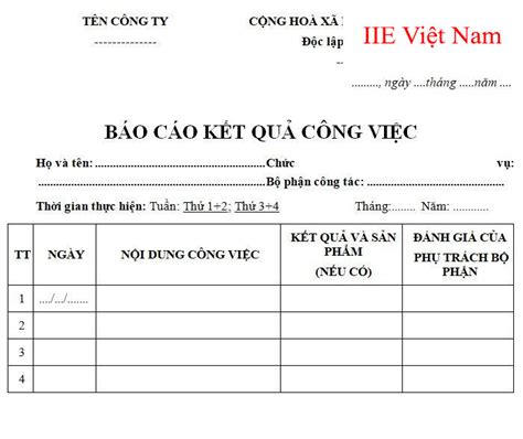 7 Mẫu báo cáo công việc hàng tuần bằng Excel phổ biến nhất mới nhất 2023