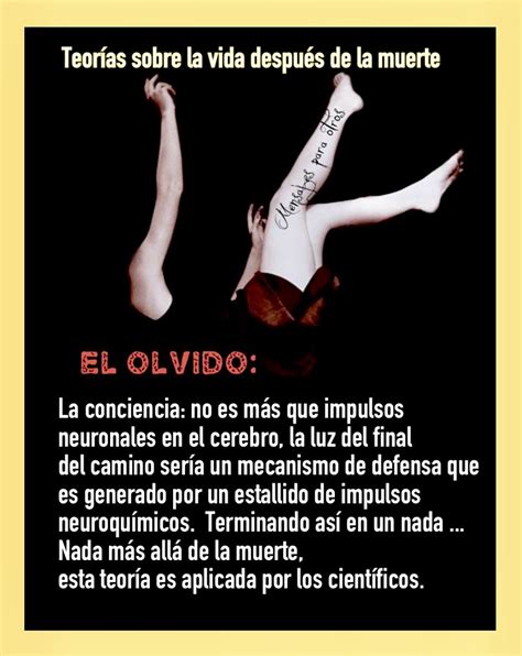 Teorías de la vida después de la muerte EL OLVIDO La conciencia no