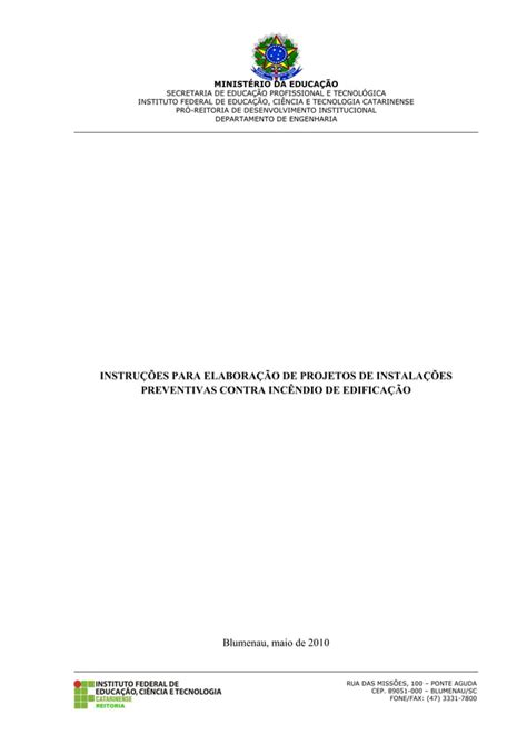 Projeto preventivo contra incêndio PDF