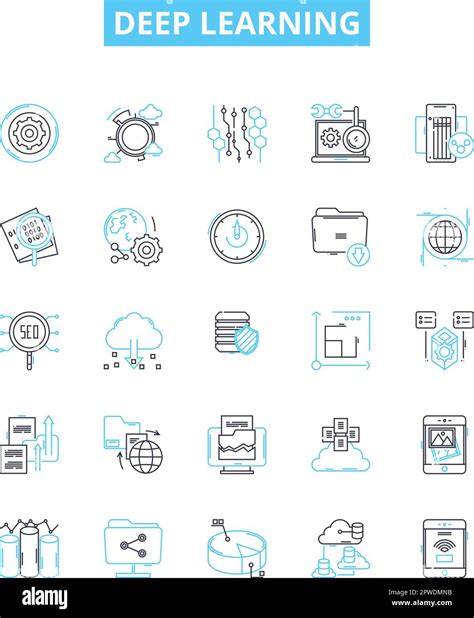 Deep Learning Vector Line Icons Set Deep Learning Neural Networks