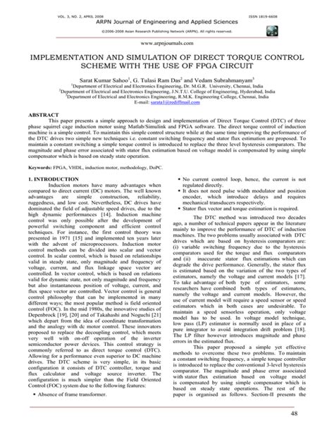 implementation and simulation of direct torque control