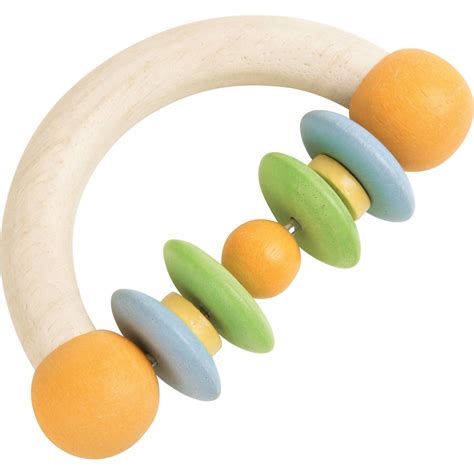 Sonajero y Agarre Ergonómico Medialuna De Madera para Bebé EntreKids