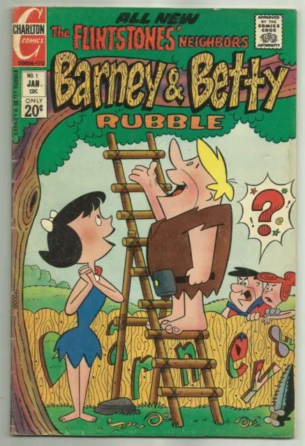 Barney And Betty Rubble 1 Flintstones Hanna Barbera Tv Cartoon Charlton 1973 1499 Picclick