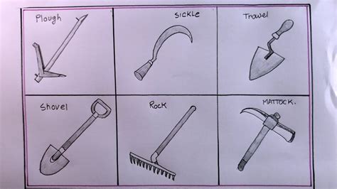 How To Draw Agricultural Tools Easy Agricultural Tool Drawing YouTube