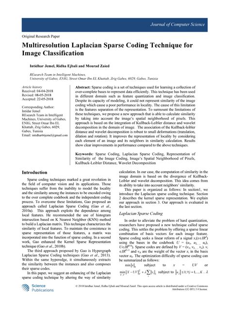 pdf multiresolution laplacian sparse coding technique for image classification