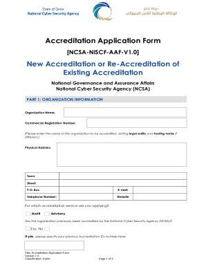 Fillable Online Accreditation Application Form New Accreditation Or Re