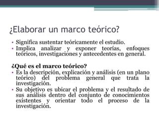La Elaboraci N Del Marco Te Rico Ppt