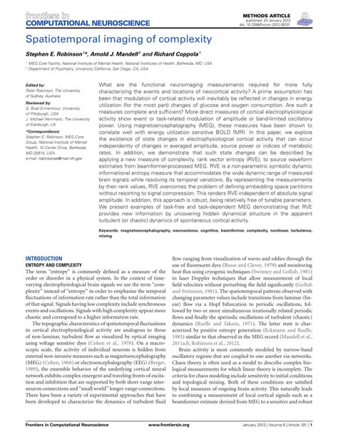 [pdf] spatiotemporal imaging of complexity