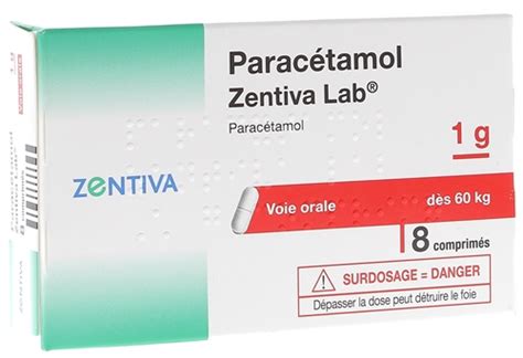 Paracétamol 1000 mg Zentiva Lab douleur et fièvre