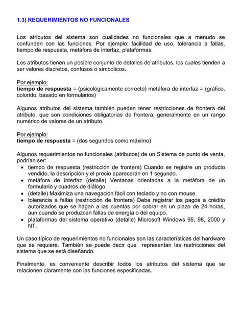 Requerimientos Funcionales Ejemplos