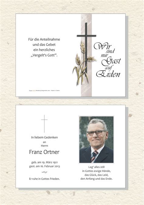 Andenkbild Franz Ortner Trauer Link