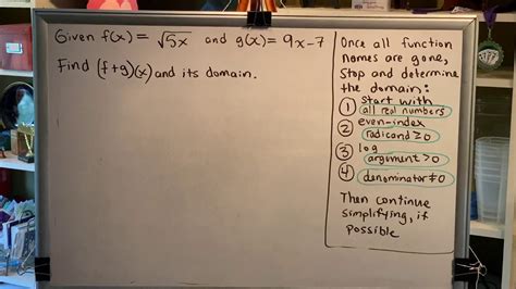 finding the domain of the sum difference product or quotient of two functions part 5 youtube