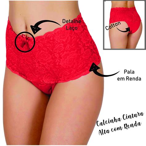 Kit 50 Calcinha Cinta Cintura Alta Renda Luxo Modeladora Shopee Brasil