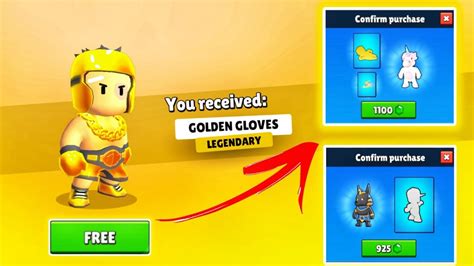Golden Gloves Legendary Skin Free 250 Stumble Tokens Stumble Guys