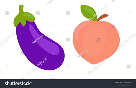 Cartoon Eggplant Peach Emoji Sexual Male Stock Vector Royalty Free 2207512005 Shutterstock