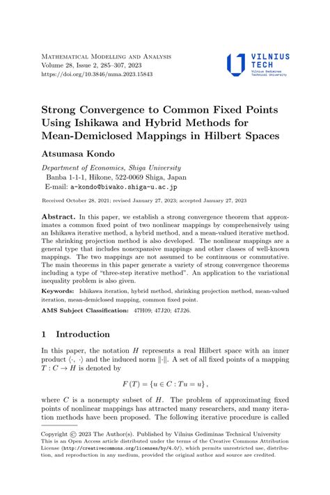 pdf strong convergence to common fixed points using ishikawa and hybrid methods for mean
