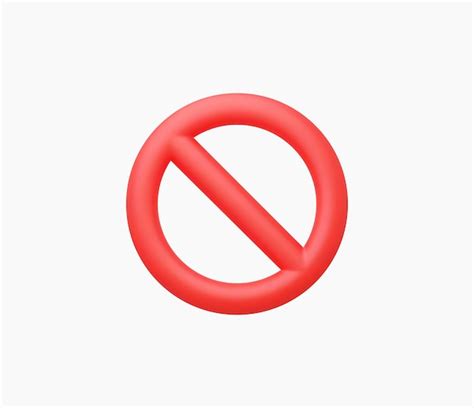 Ilustración de vector de signo prohibido rojo realista 3d Vector Premium